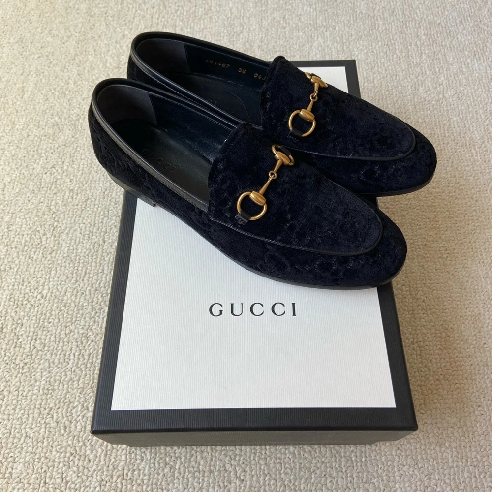 Gucci Jordaan Gg Velvet Loafer